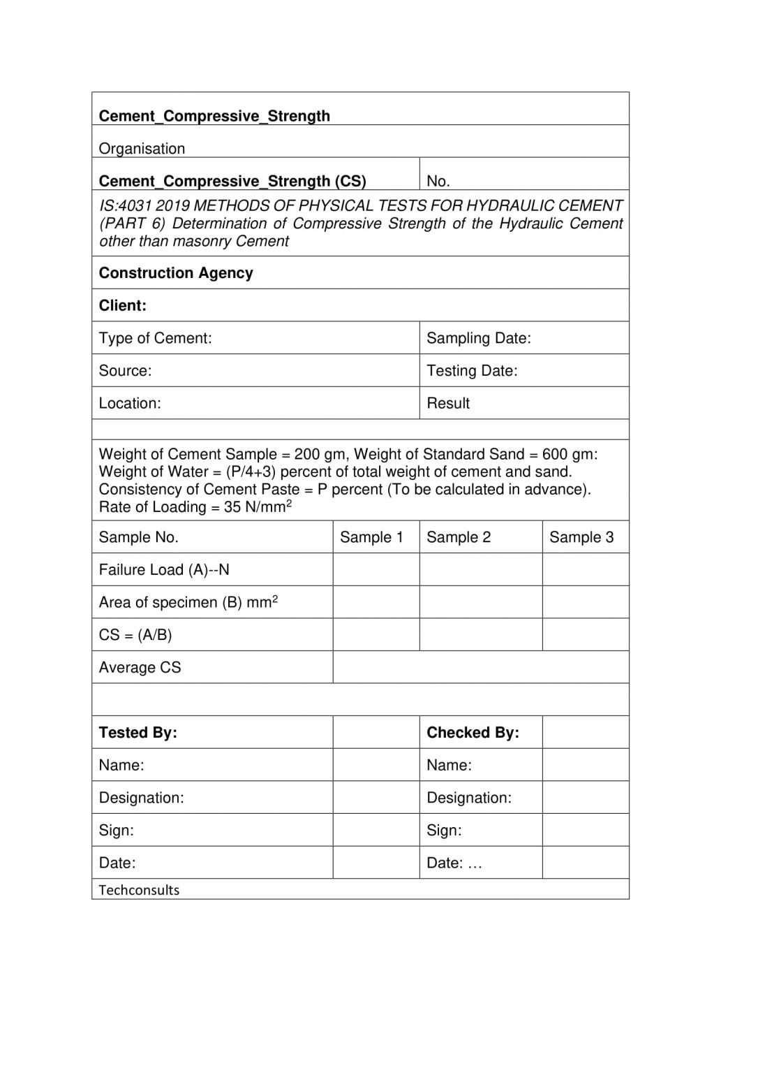 Cement and Cementitious Materials - COMPRESSIVE STRENGTH OF CEMENT ...